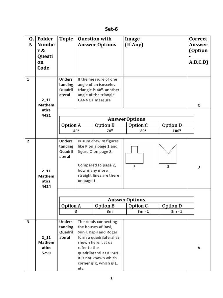 Set6 Maths Classviii PDF | PDF | Rectangle | Geometric Shapes