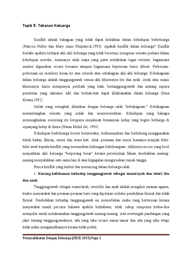 Pemuafakatan Keluarga Topik 5 | PDF