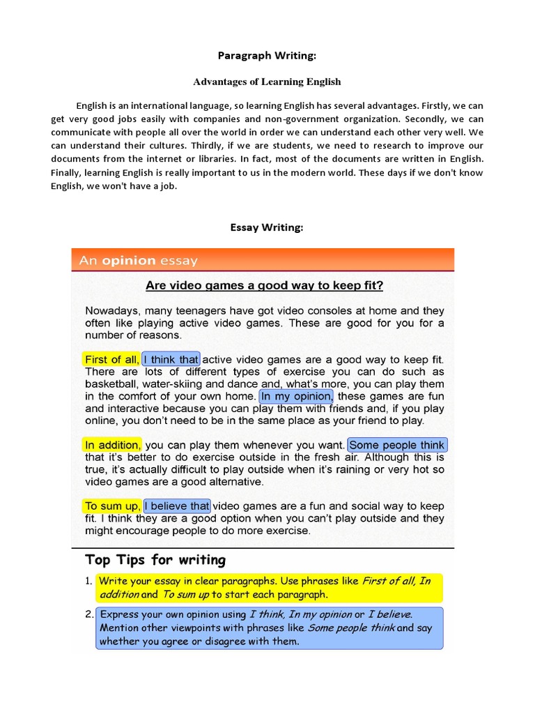 Paragraph Writing | PDF