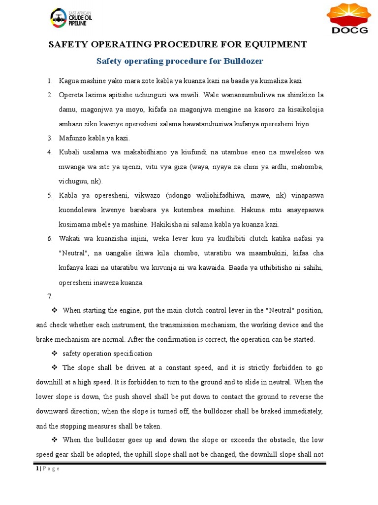 SOP's Translated | PDF | Diesel Engine | Deep Foundation
