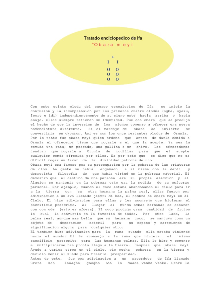 Tratado Enciclopedico de Ifa Baba Ejiogbe | PDF | Religión y creencia