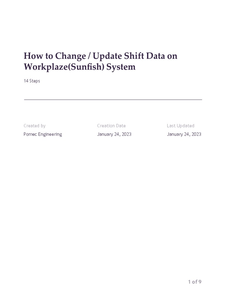 Update Shift Data on Workplaze System | PDF | Computers | Technology ...