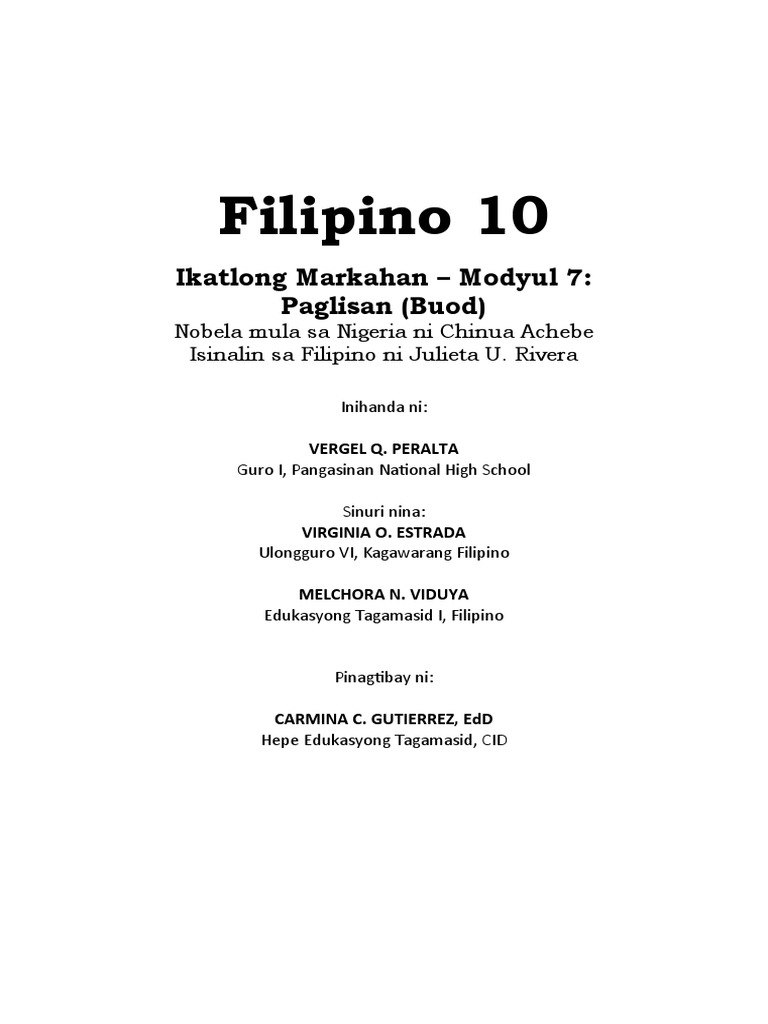 Filipino Module 3.7 | PDF
