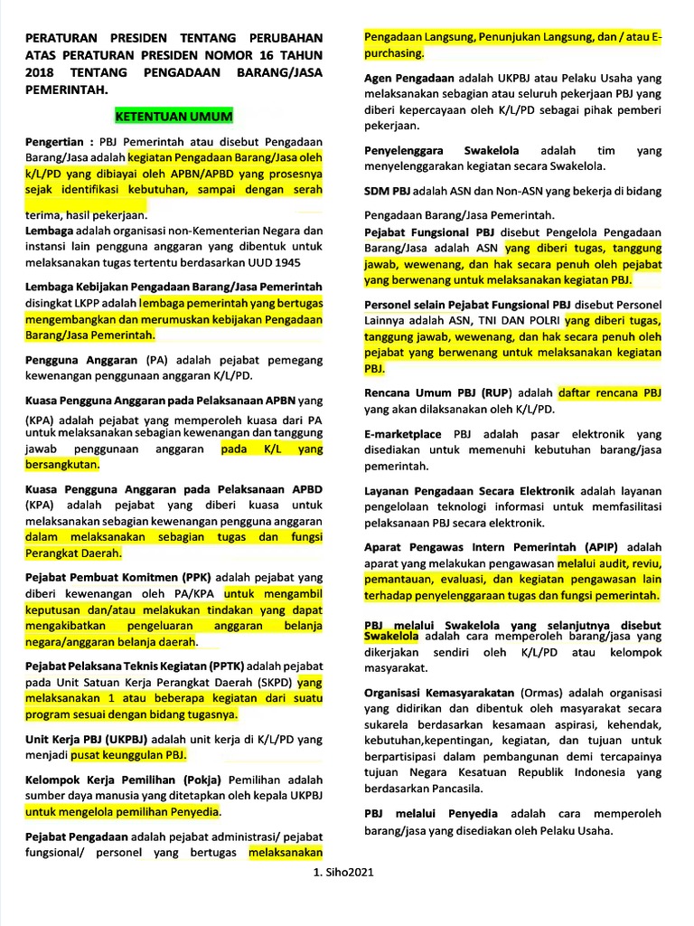 PDF Rangkuman Permenpan 12 Tahun 2021 PBJ - Compress | PDF