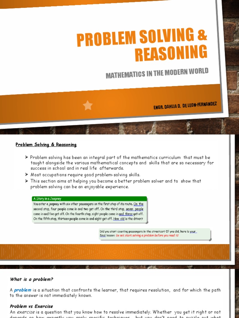 Problem Solving and Reasoning | PDF | Deductive Reasoning | Reason