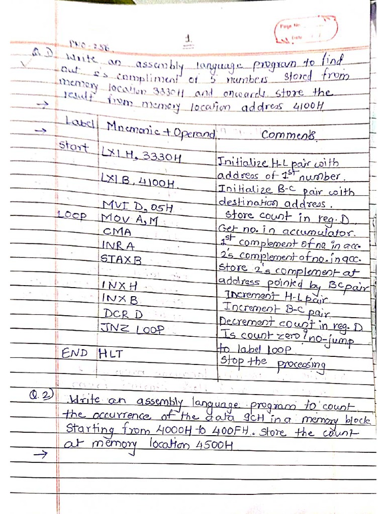 12th CS2 IMP 8085 PROGRAMS | PDF