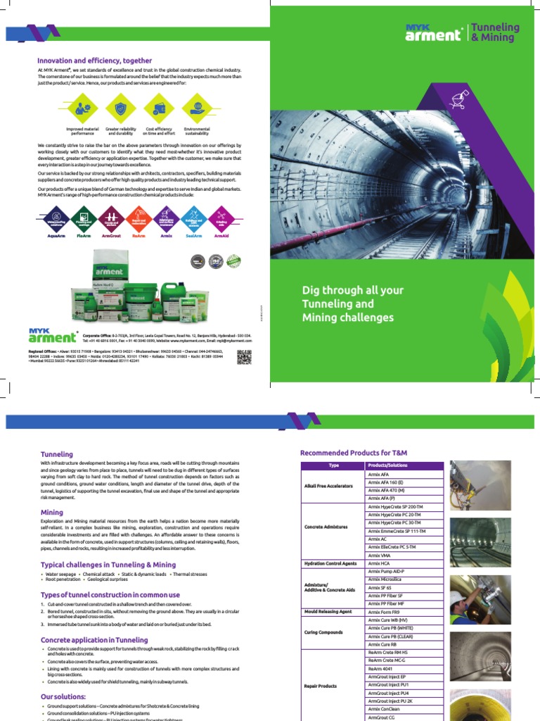 Tunneling Mining Brochure | Download Free PDF | Tunnel | Concrete
