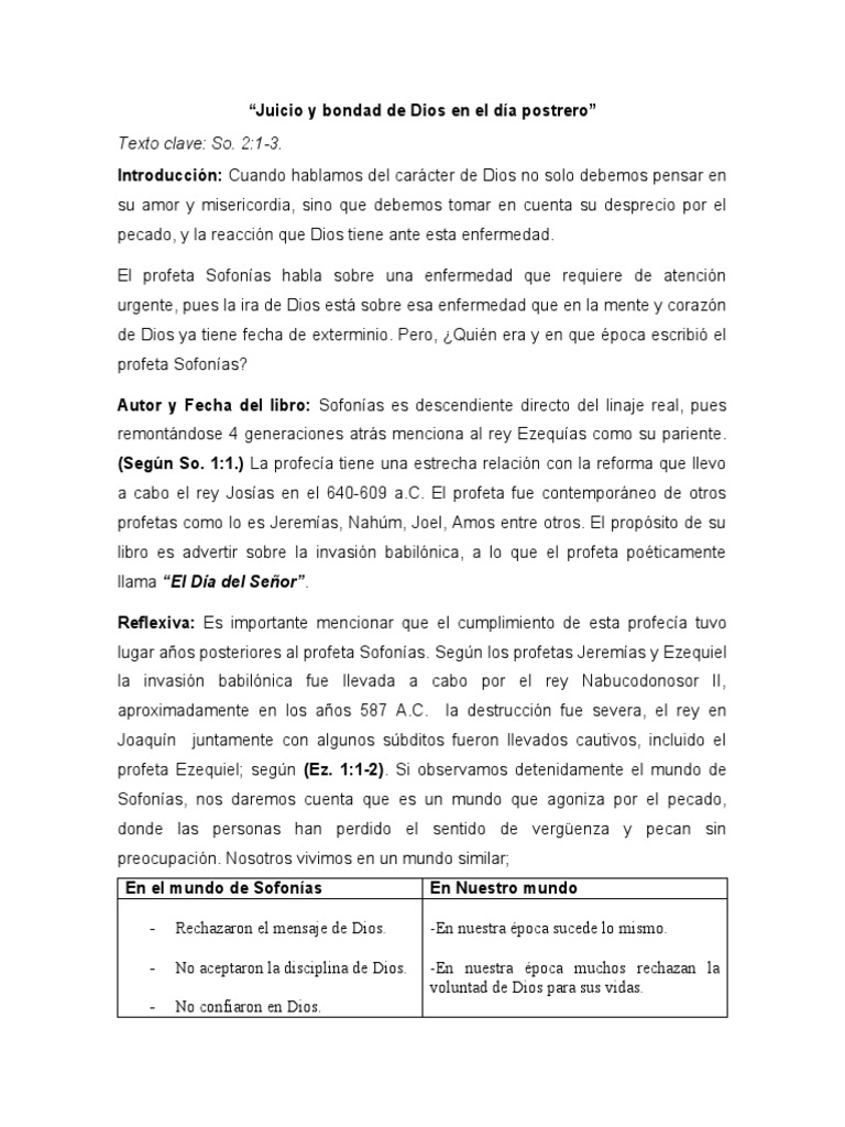 Libro de Sofonias El Dia Del Señor | PDF | Pecado | Jeremías