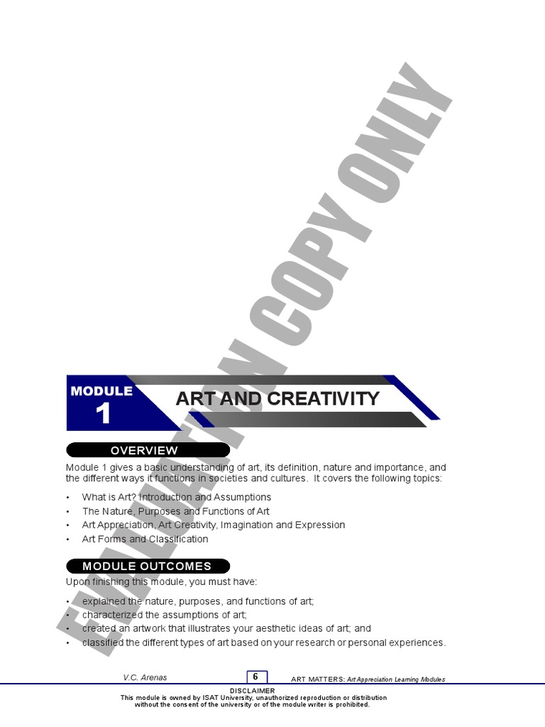 Module 1 | PDF | The Arts | Creativity