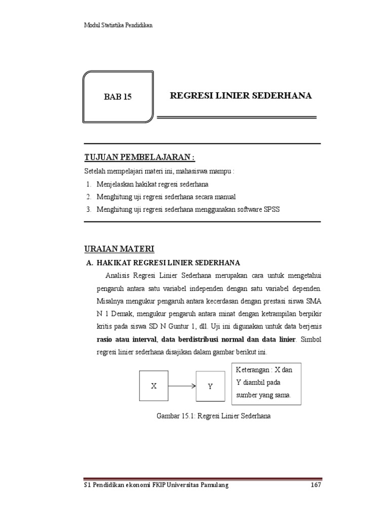 Analisis Regresi Linier Sederhana | PDF