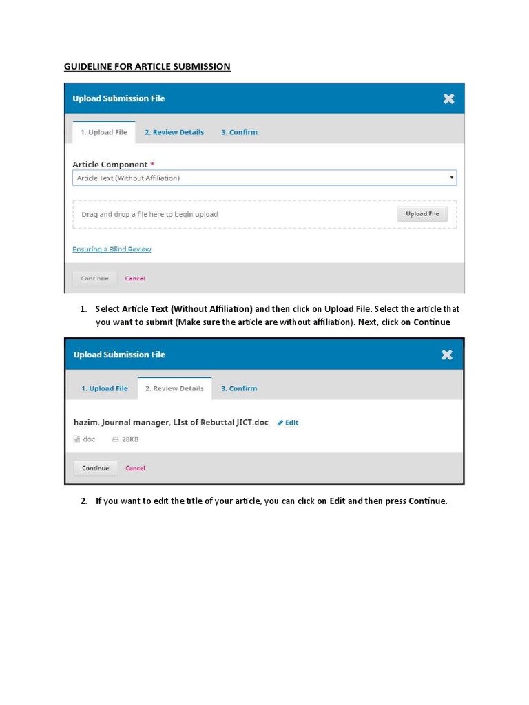 Article Submission Process Guide | PDF