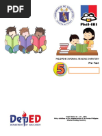 Philiri Booklet Grade 5 Pre-Test | PDF
