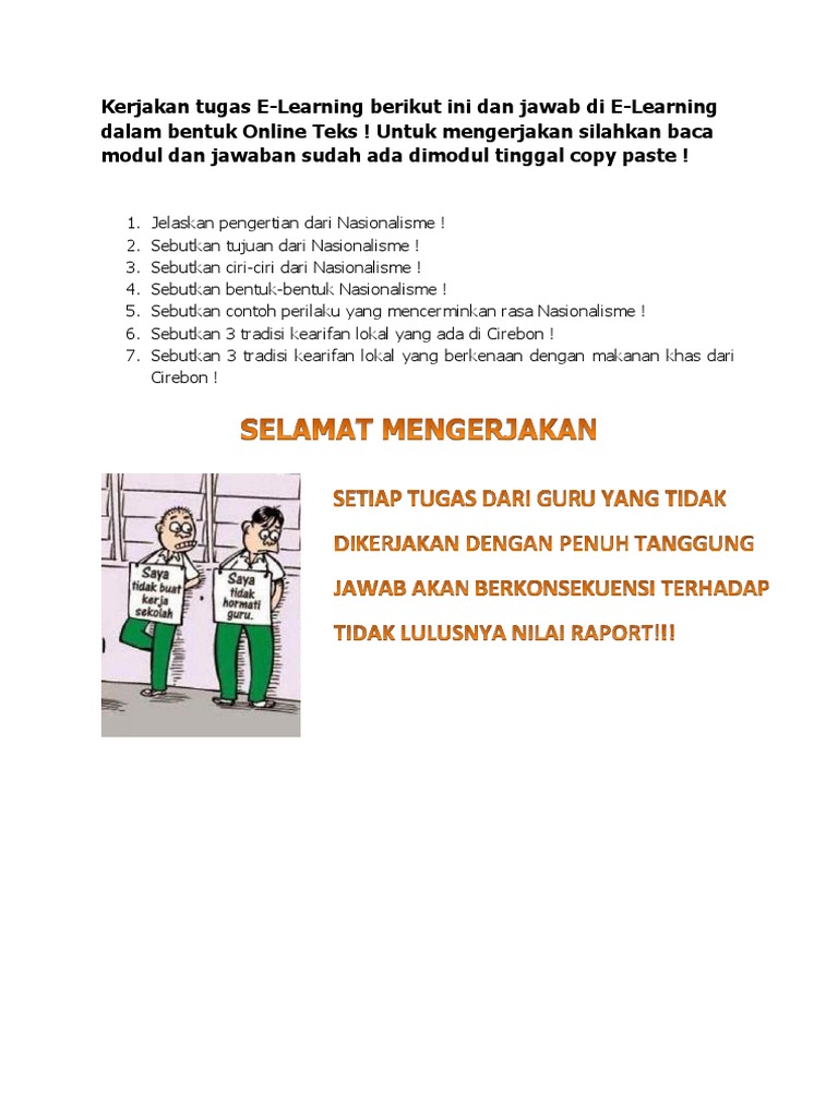 Tugas E-Learning Kelas X MA Bagian 3 Unit 4 Dan 5 | PDF