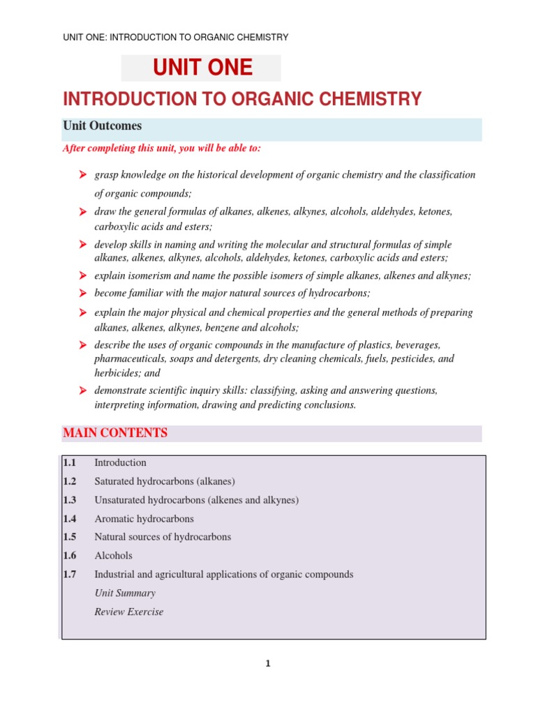 Chem 10 Unit1 | PDF | Alkane | Alkene