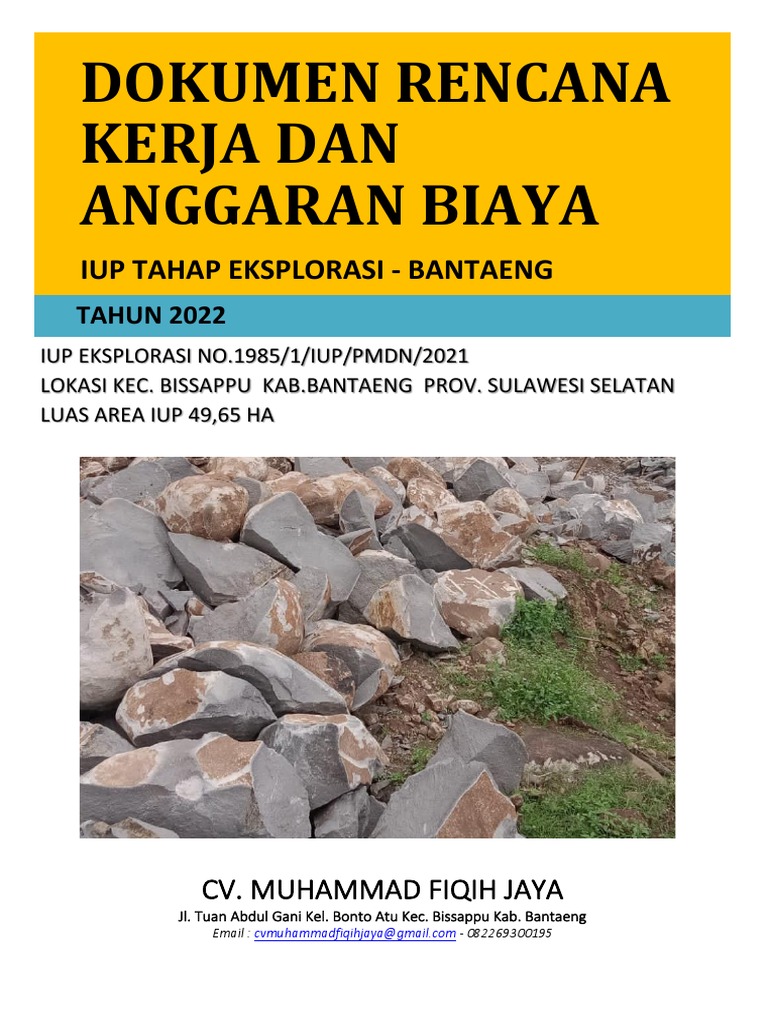 RKAB EKSPLORASI - Fiqih | PDF