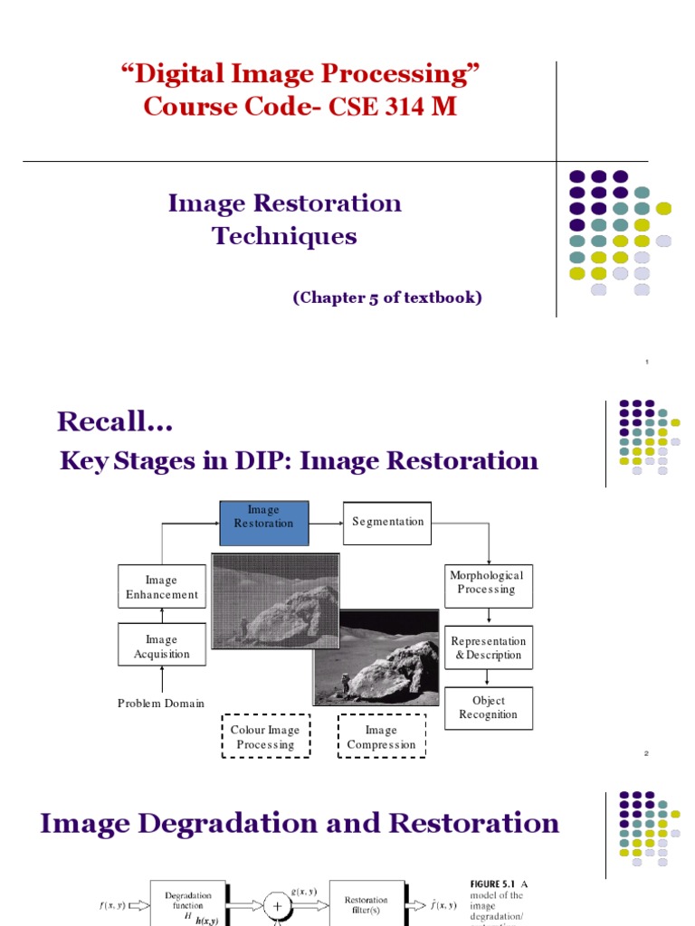 Image Restoration Techniques Overview | PDF | Mean | Signal Processing