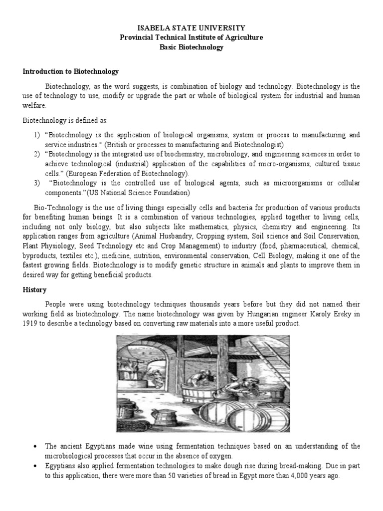 Basic Biotechnology Module 1 | PDF | Biotechnology | Genetically ...