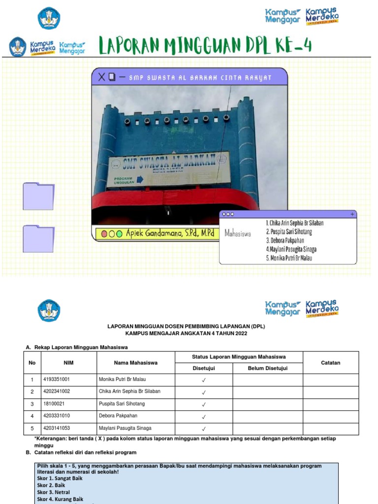 4.laporan Minggu 4 DPL 29 Agustus 2022 | PDF