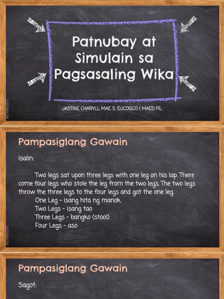 Patnubay at Simulain Sa Pagsasaling Wika | PDF