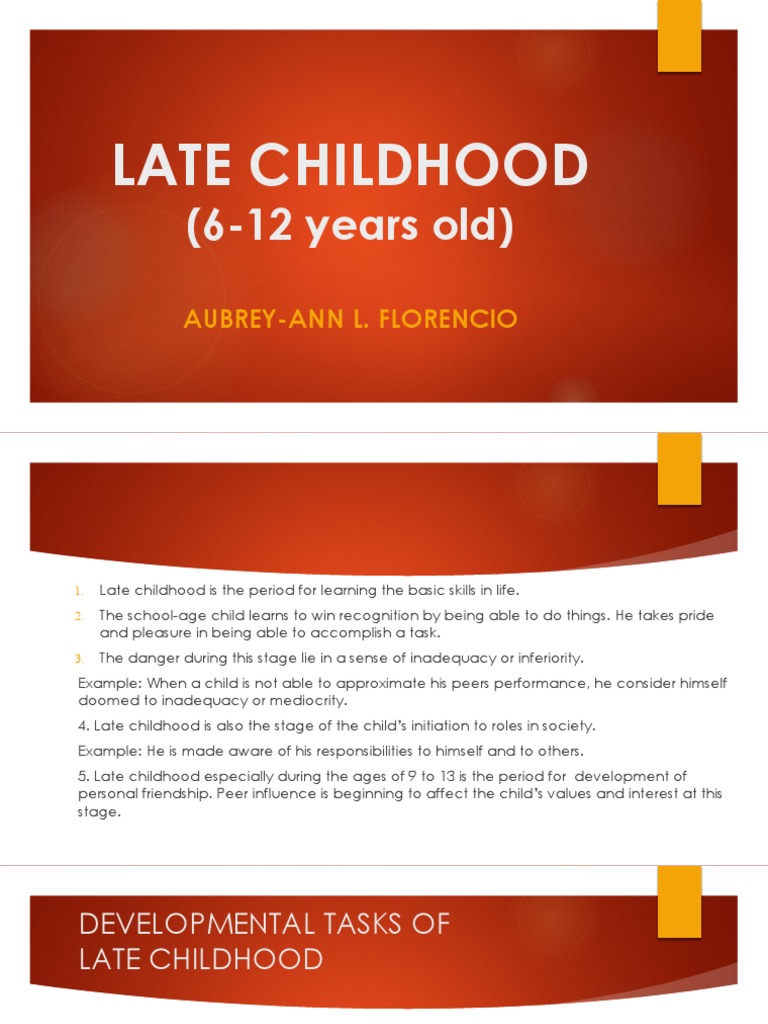 Developmental Milestones in Late Childhood | PDF | Developmental ...