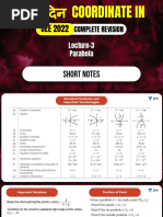 Parabola (JEE Exam) Short Notes | PDF | Perpendicular | Elementary Geometry
