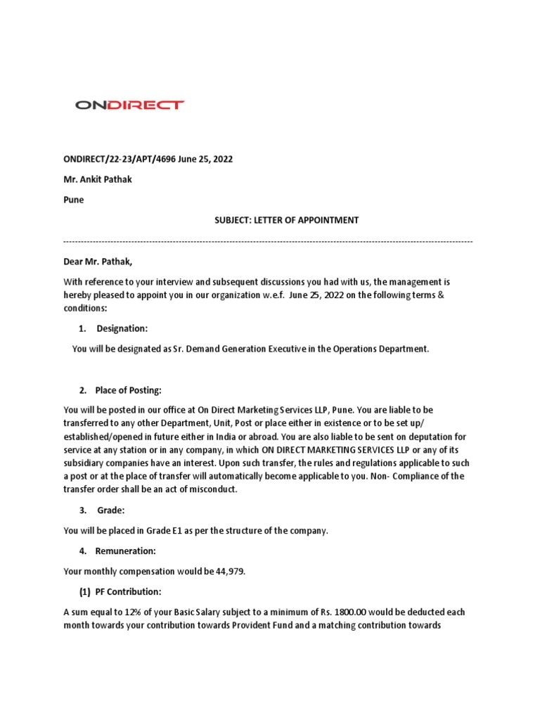 Xdbs - Offer Letter | Download Free PDF | Salary | Gratuity