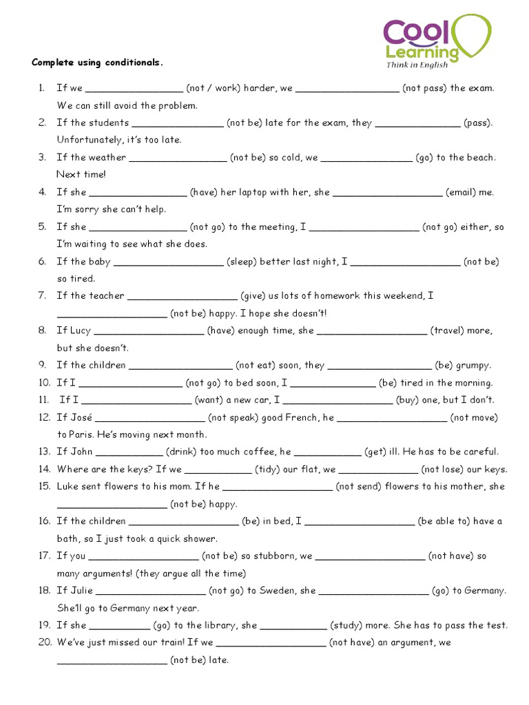 Complete Using Conditionals | PDF