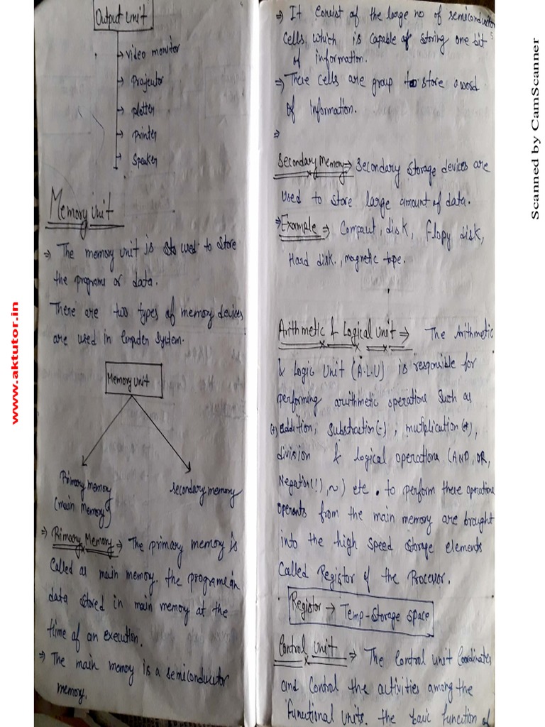 Computer Organisation & Architecture Notes Btech Cs 2ndyr COA | PDF