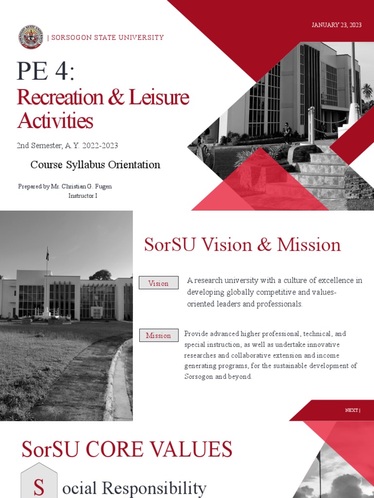 PE 4 - Lesson No. 1 Introduction On PE 4 Recreation and Leisure Activities (Module 1) | PDF ...