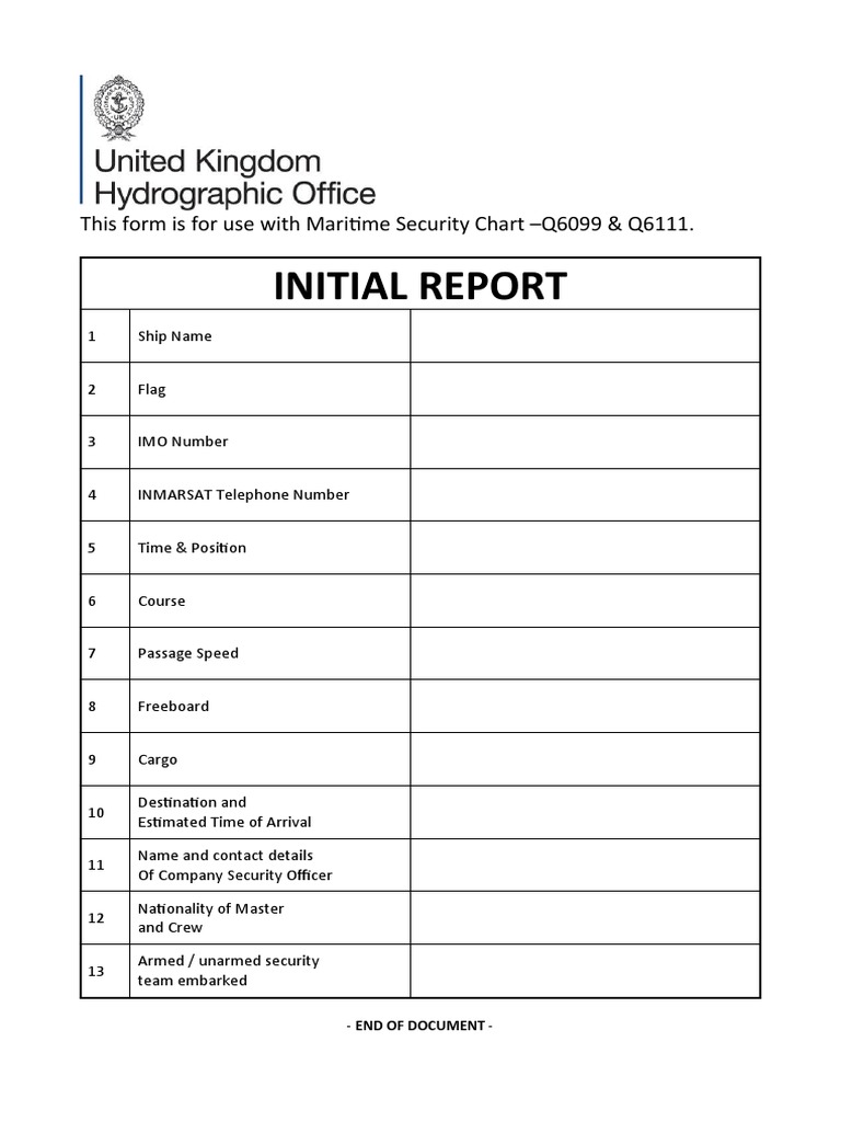 Maritime Security Reporting Form | PDF