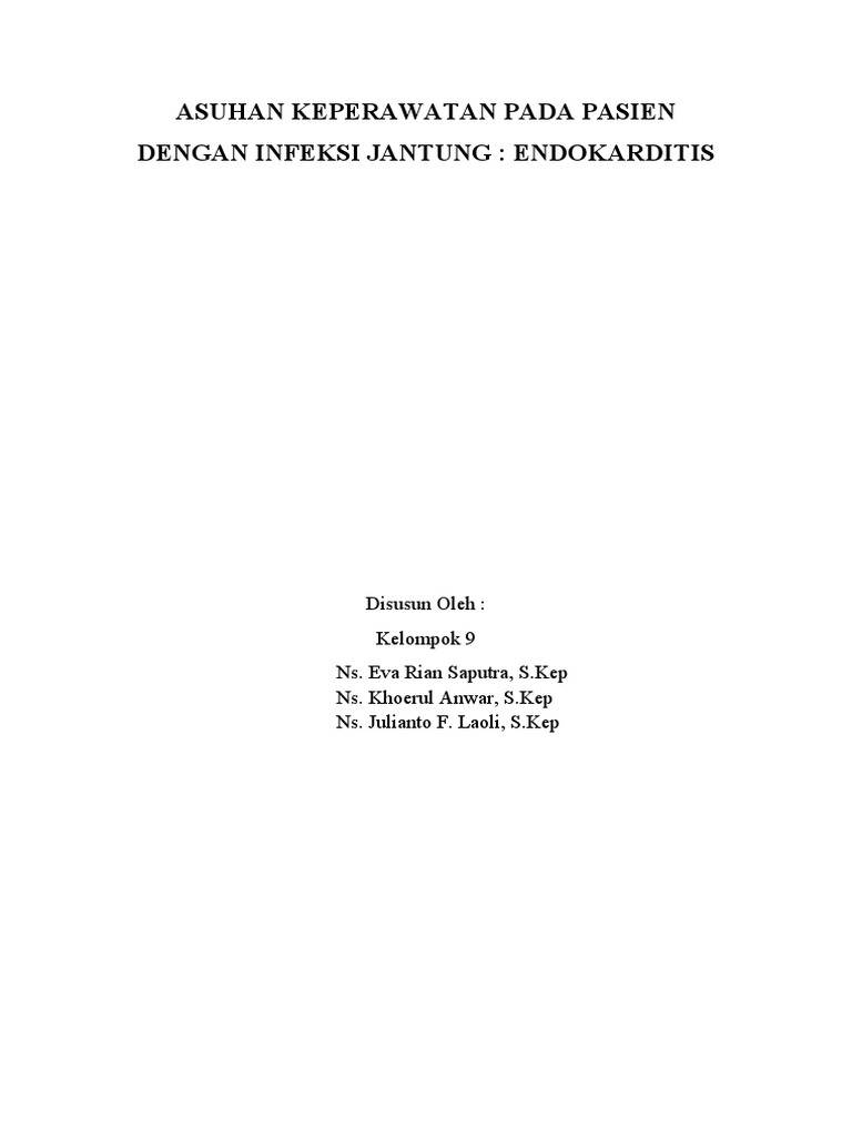 Askep Infeksi Endokarditis, Kelompok 9 | PDF