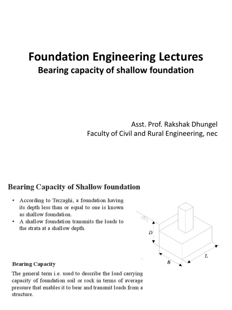 CH - 6 Final - Bearing Capacity and Settlement | PDF | Fracture | Civil Engineering