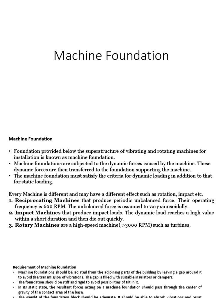 ch-11 Machine Foundation | PDF | Foundation (Engineering) | Machines