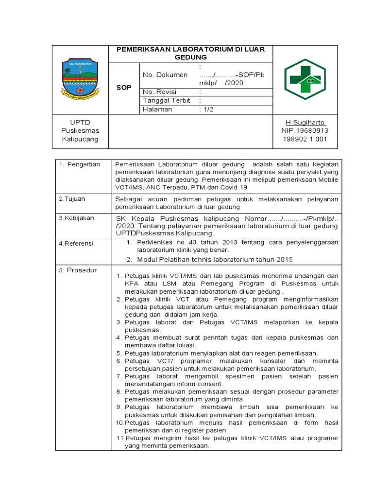 SOP Pelayanan Luar Gedung | PDF