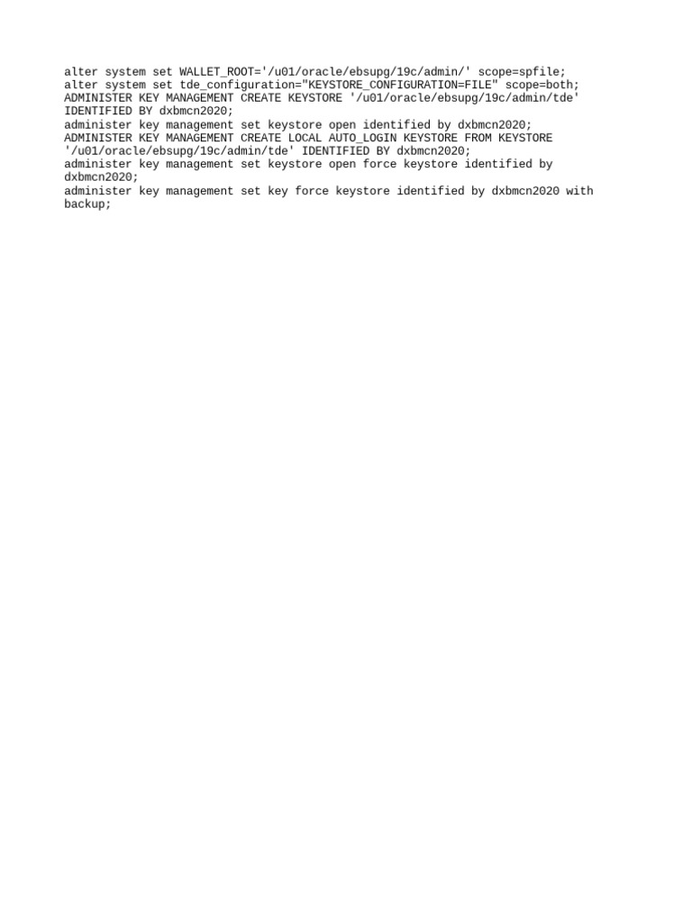 Steps Performed 11.configure Transparent Data Encryption For CDB ... Steps Performed 11.configure Transparent Data Encryption For CDB ...