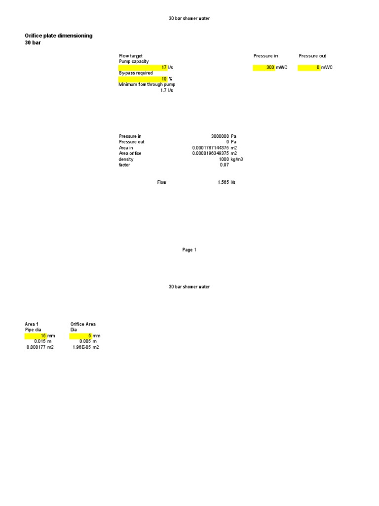 ORIFICE Plate Calculation | PDF | Building Engineering | Liquids