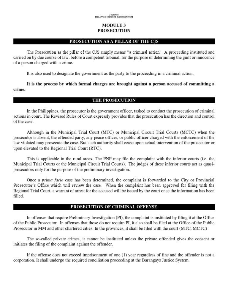 Module 3 | PDF | Prosecutor | Arrest