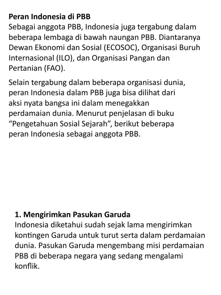 Peran Strategis Indonesia di PBB | PDF