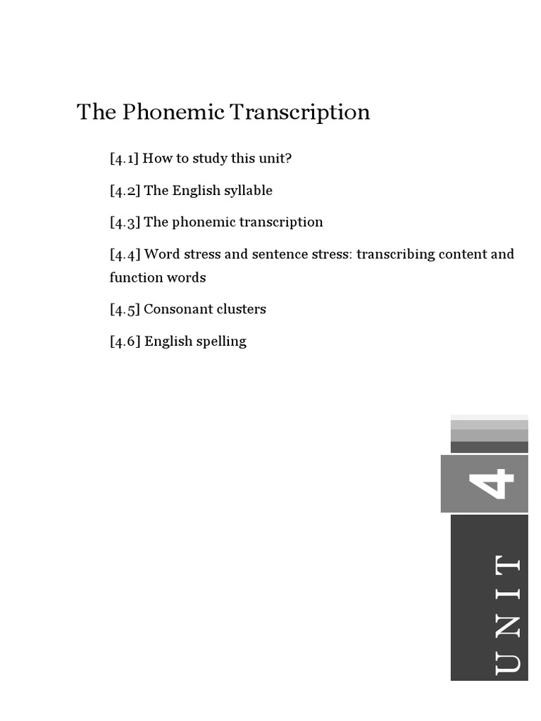 Unit 4 | PDF | Syllable | Stress (Linguistics)