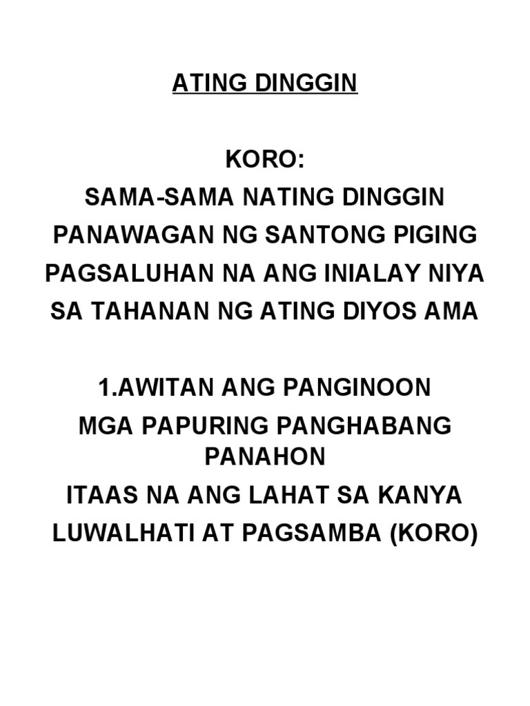 Tagalog Ordinary Mass Nov 2022 | PDF