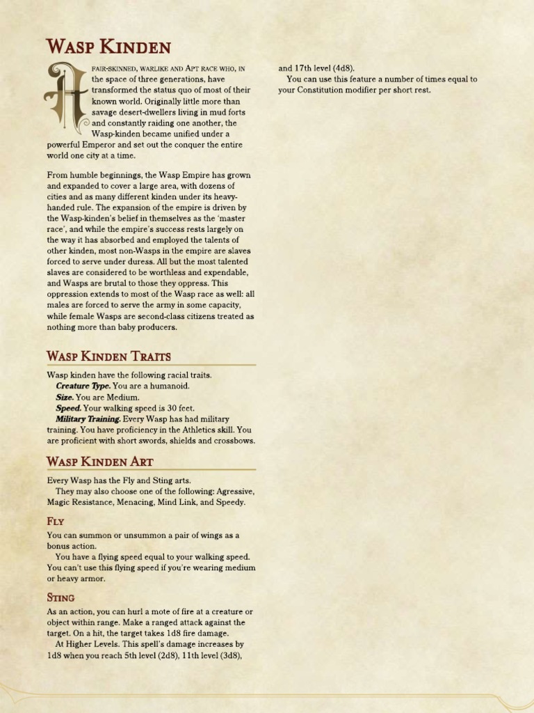 Kinden - Wasp | PDF