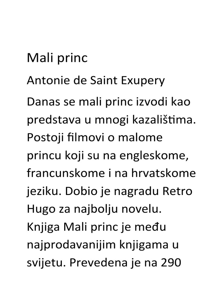 Mali Princ AP | PDF