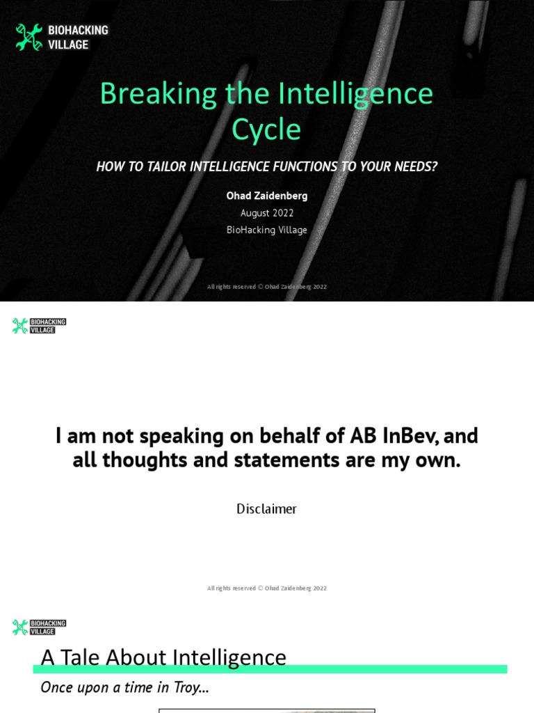 Breaking Intelligence Cycle | PDF | Military Intelligence | Marketing