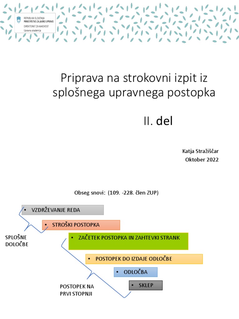 Priprava Na Strokovni Izpit ZUP 2 | PDF