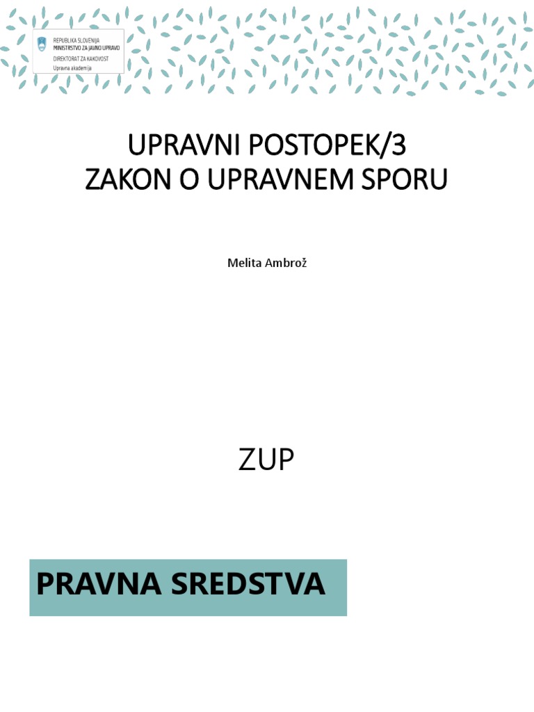 Priprava Na Strokovni Izpit ZUP 3 | PDF