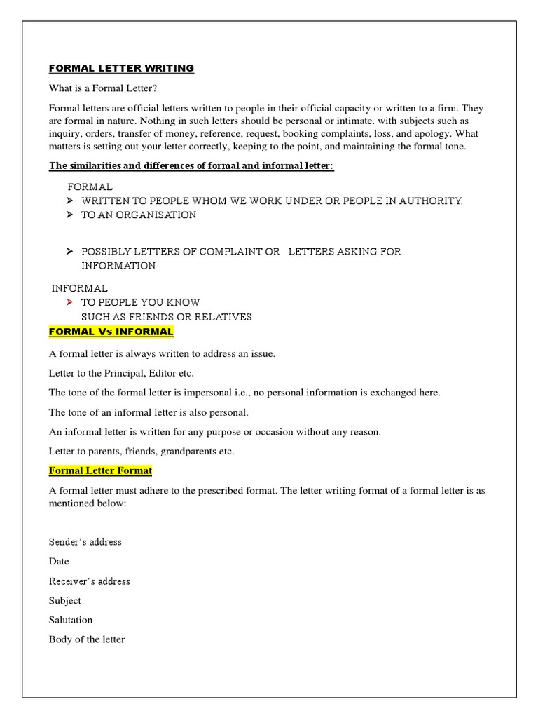 How to Write a Formal Letter | PDF | Communication | Human Communication