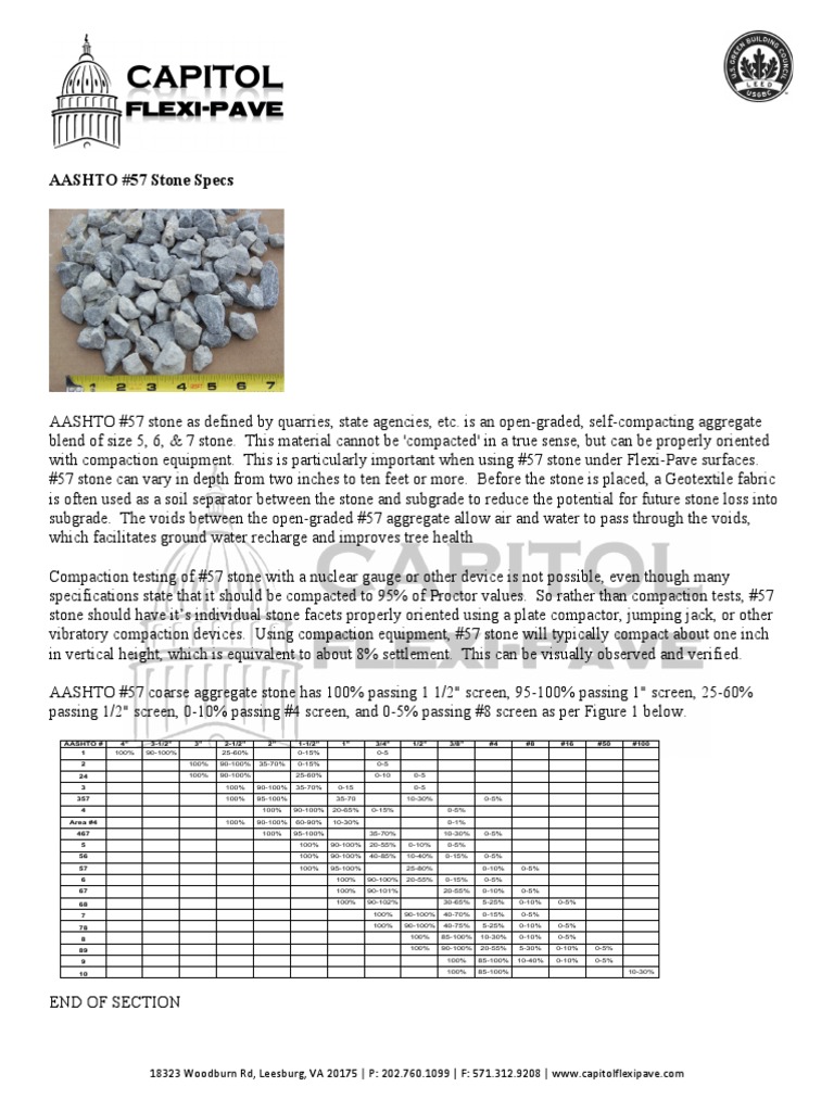 AASHTO #57 Stone Specs | PDF | Earth Sciences | Physical Sciences