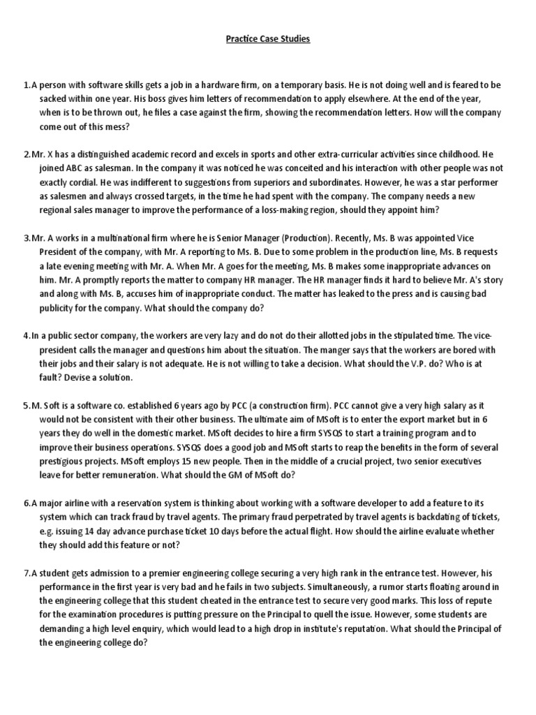Critical Case Studies Pdf Business Economies