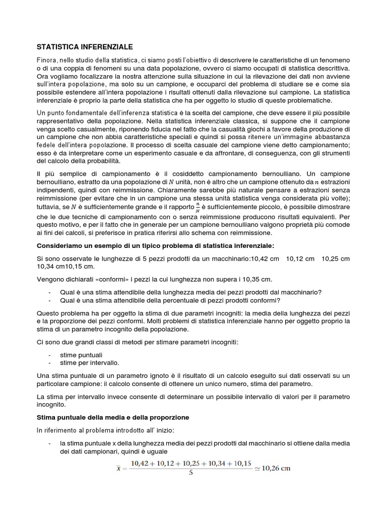 Statistica Inferenziale | PDF