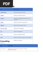 Complete HTML Tags List With Examples Free Pdf1 | PDF | Html | Html Element